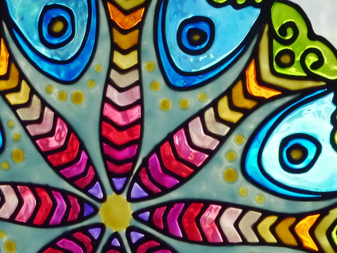 Color Wheel Mandala Window Cling - Etsy