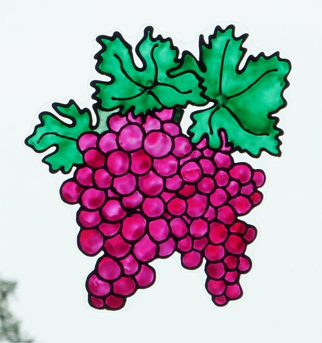 Lucious Grapes Suncatcher, Window Cling, Faux Stained Glass - Etsy