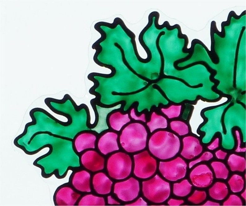 Lucious Grapes Suncatcher Window Cling Faux Stained Glass - Etsy