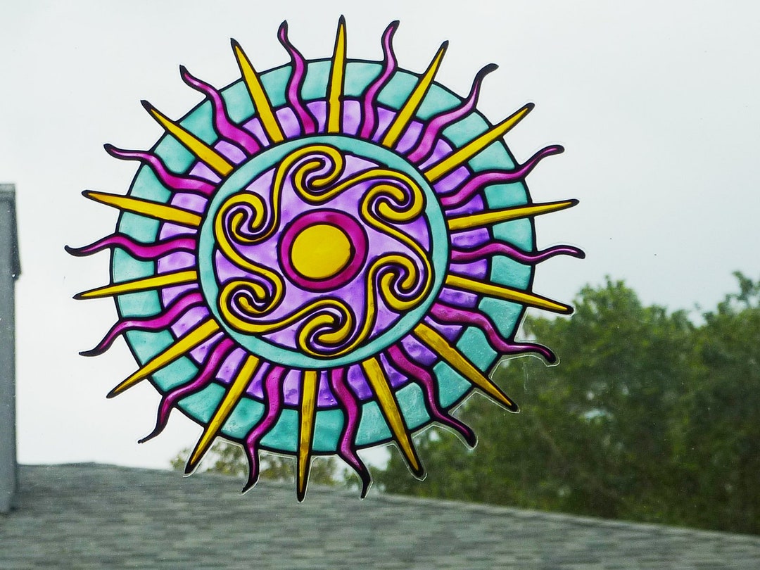 Purple Burst Mandala Window Cling - Etsy