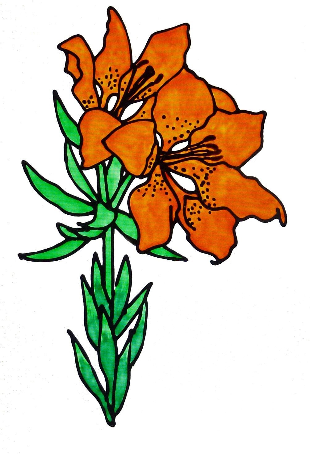 Tiger Lily Window Cling Sticker Decal Faux Stained Glass - Etsy