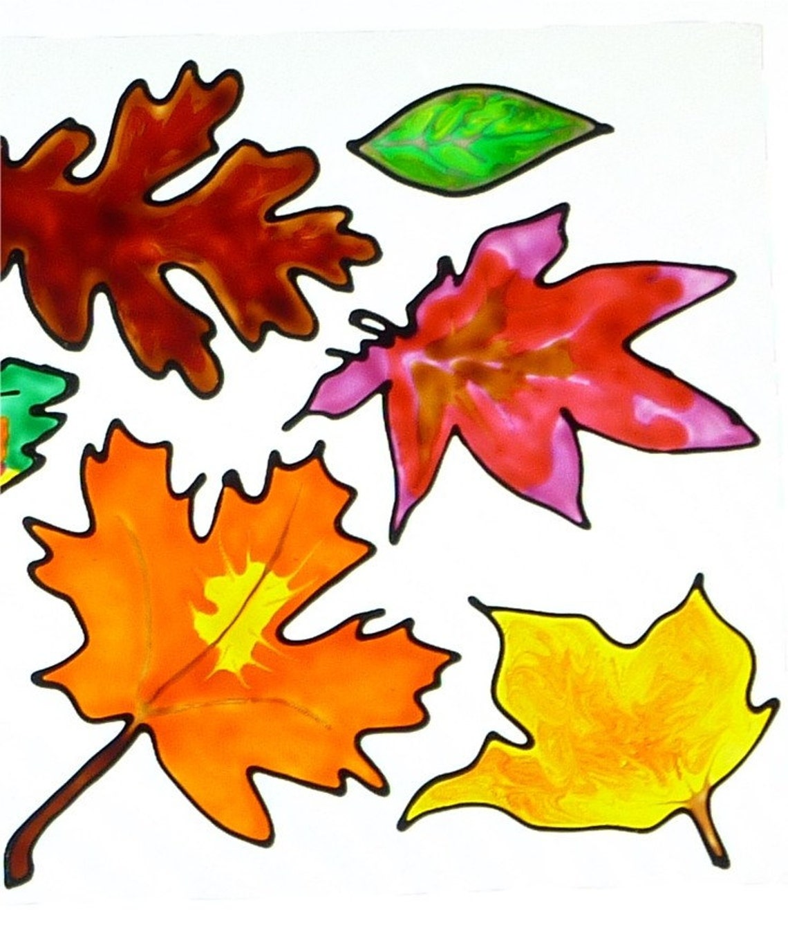 Autumn Leaves Window Clings Sun Catcher - Etsy