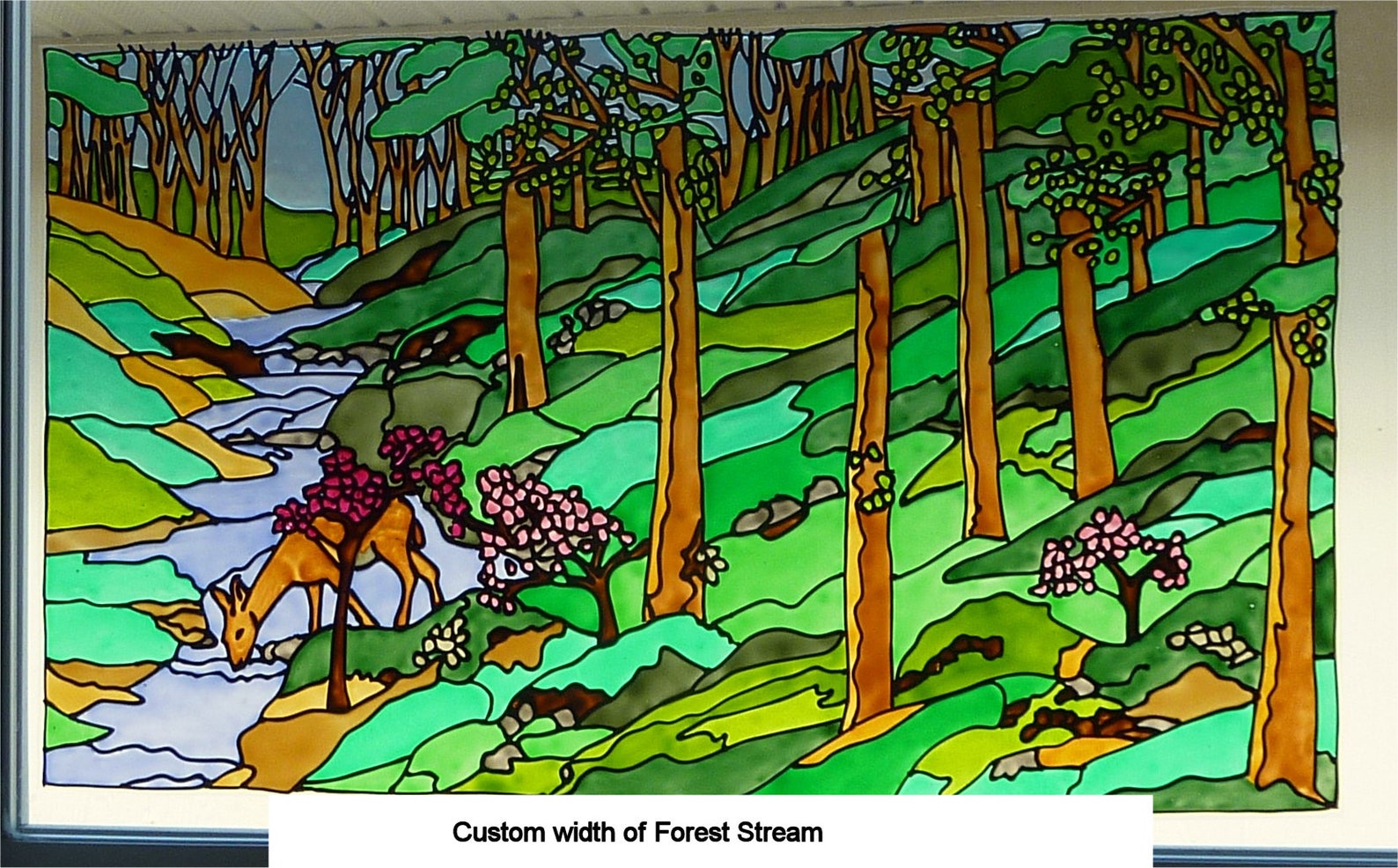 Forest Stream Window Cling Stained Glass Look - Etsy