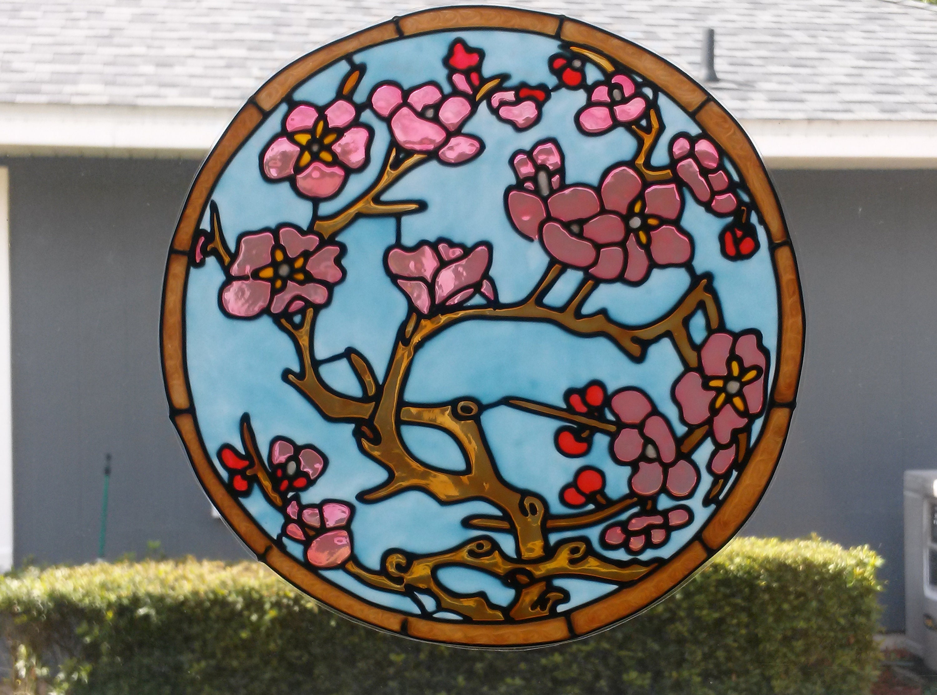 Cherry Blossoms Mandala Window Cling - Etsy