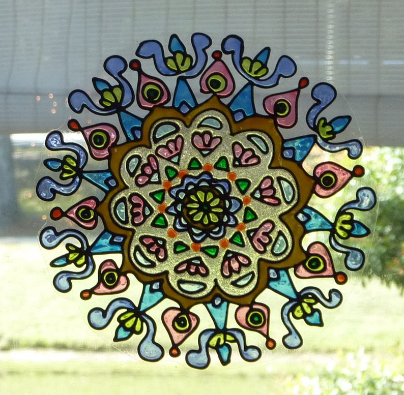 Pastel Wimsey Mandala Window Cling | Etsy