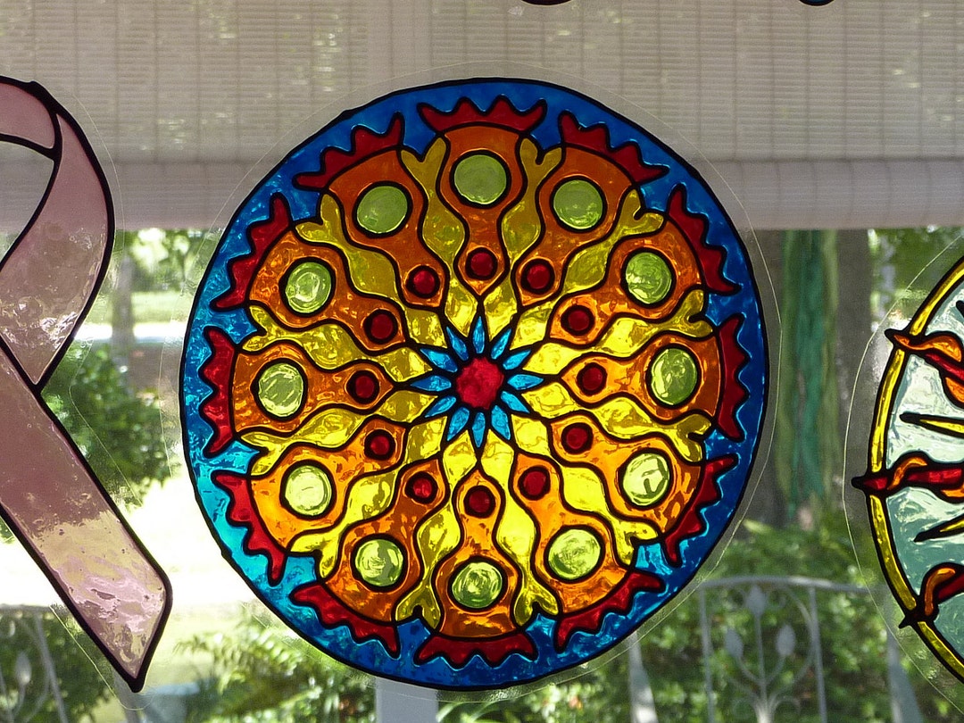 Bright Colors Mandala Window Cling - Etsy