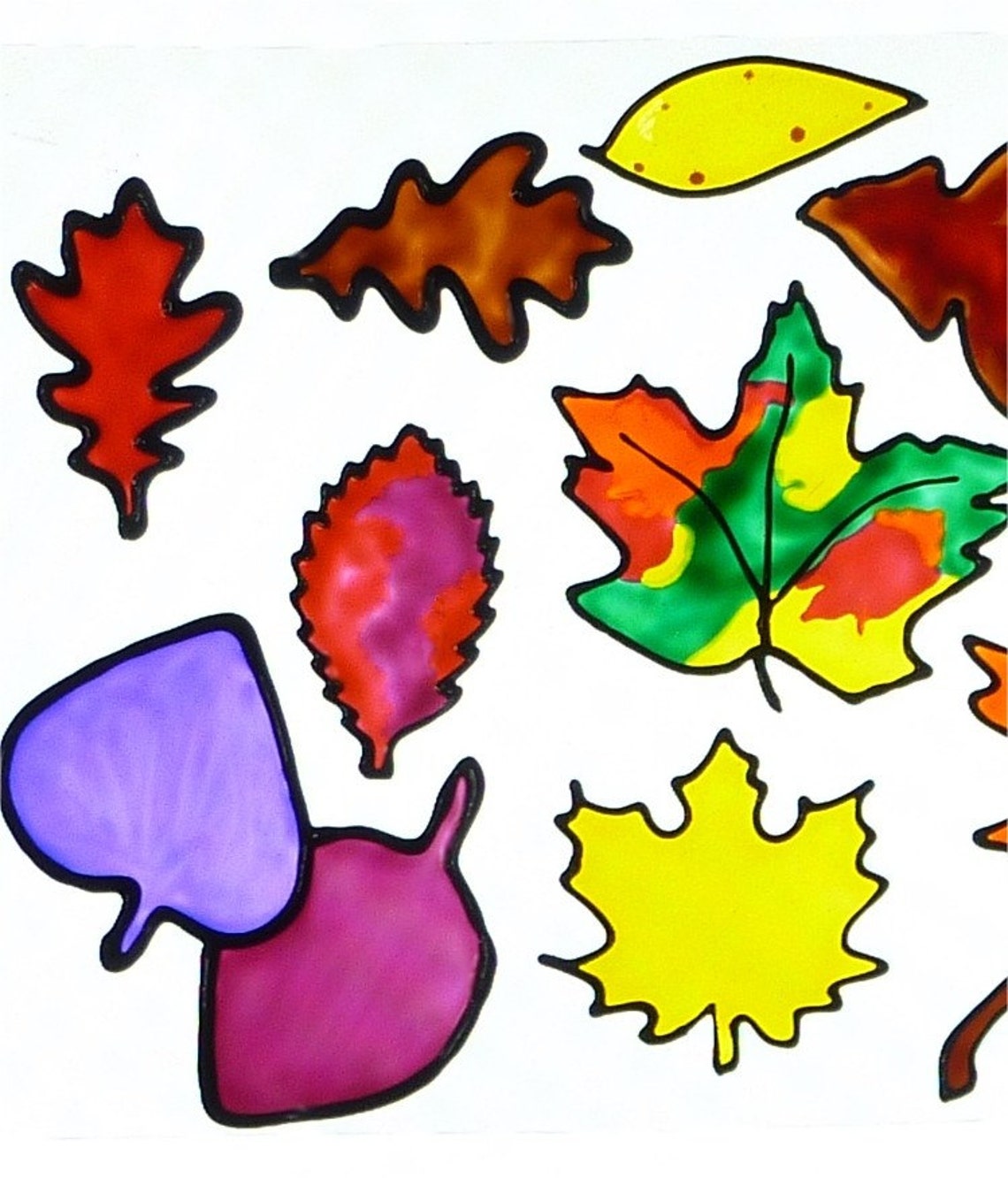 Autumn Leaves Window Clings Sun Catcher - Etsy
