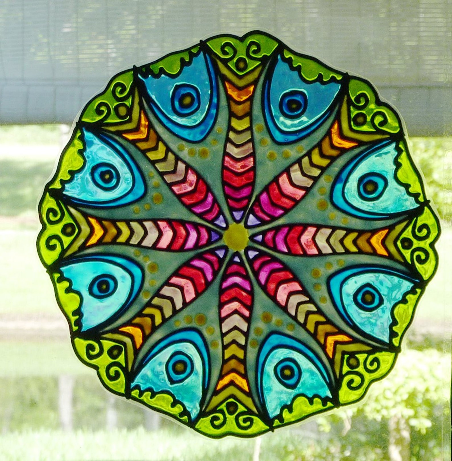 Color Wheel Mandala Window Cling - Etsy