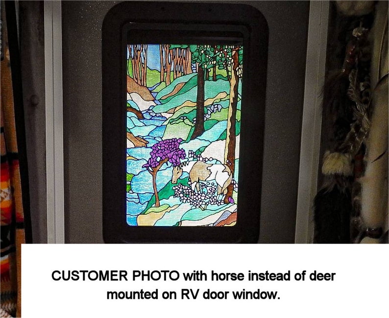 Forest Stream Window Cling Stained Glass Look - Etsy