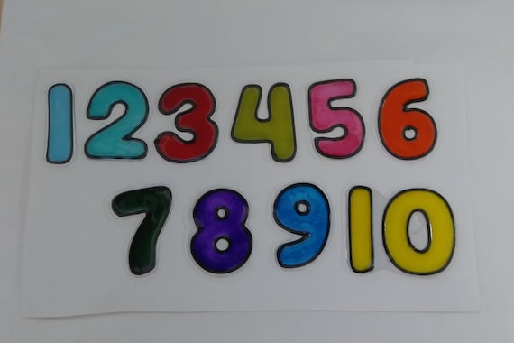 Number Window Clings in Jewel Colors - Etsy