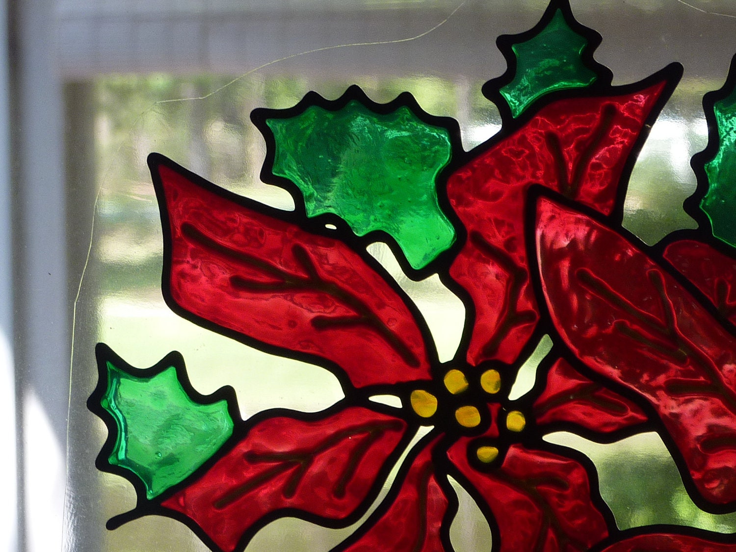 Poinsettias Window Cling - Etsy
