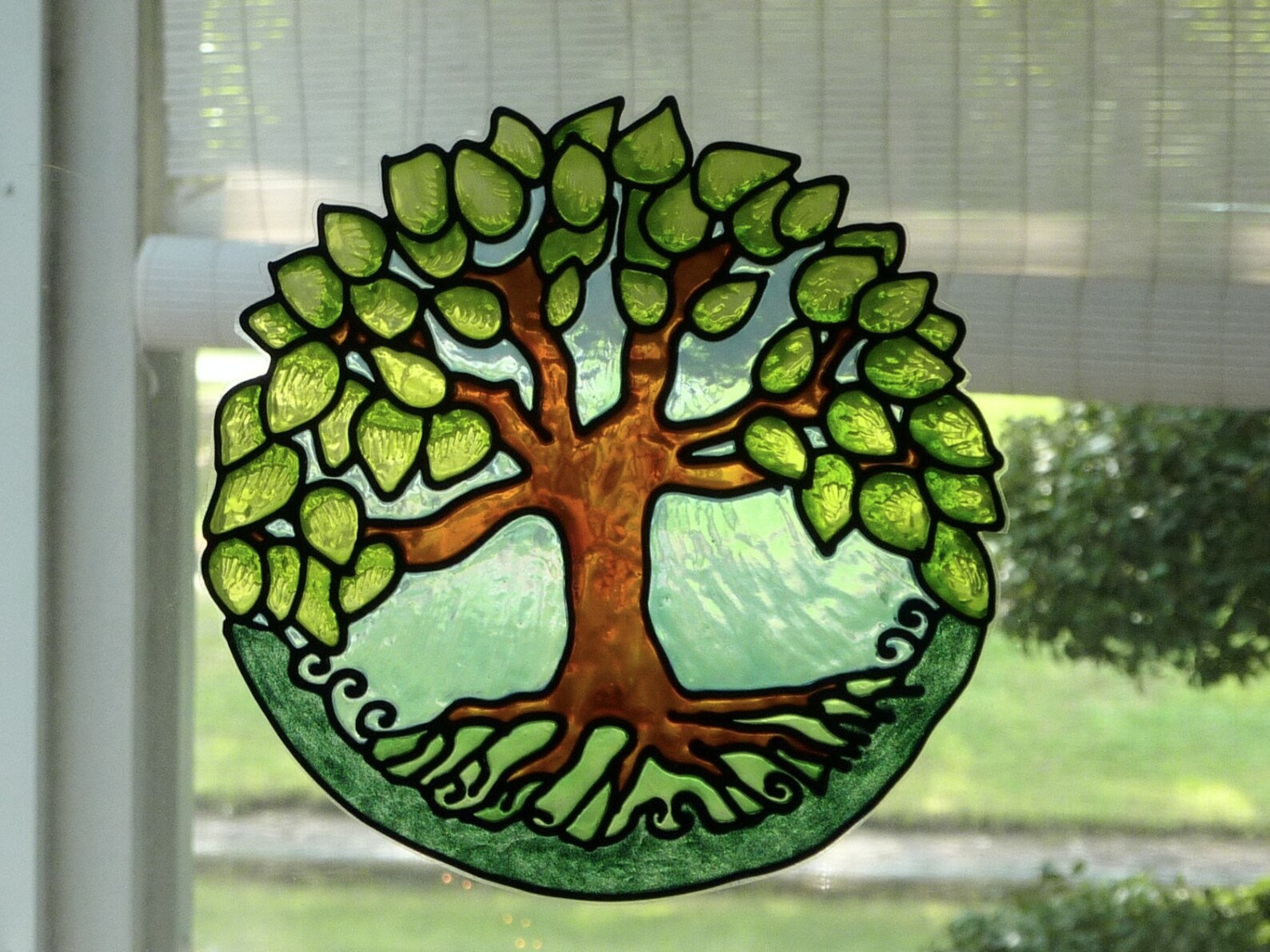 Spring Green Tree Mandala Window Cling - Etsy