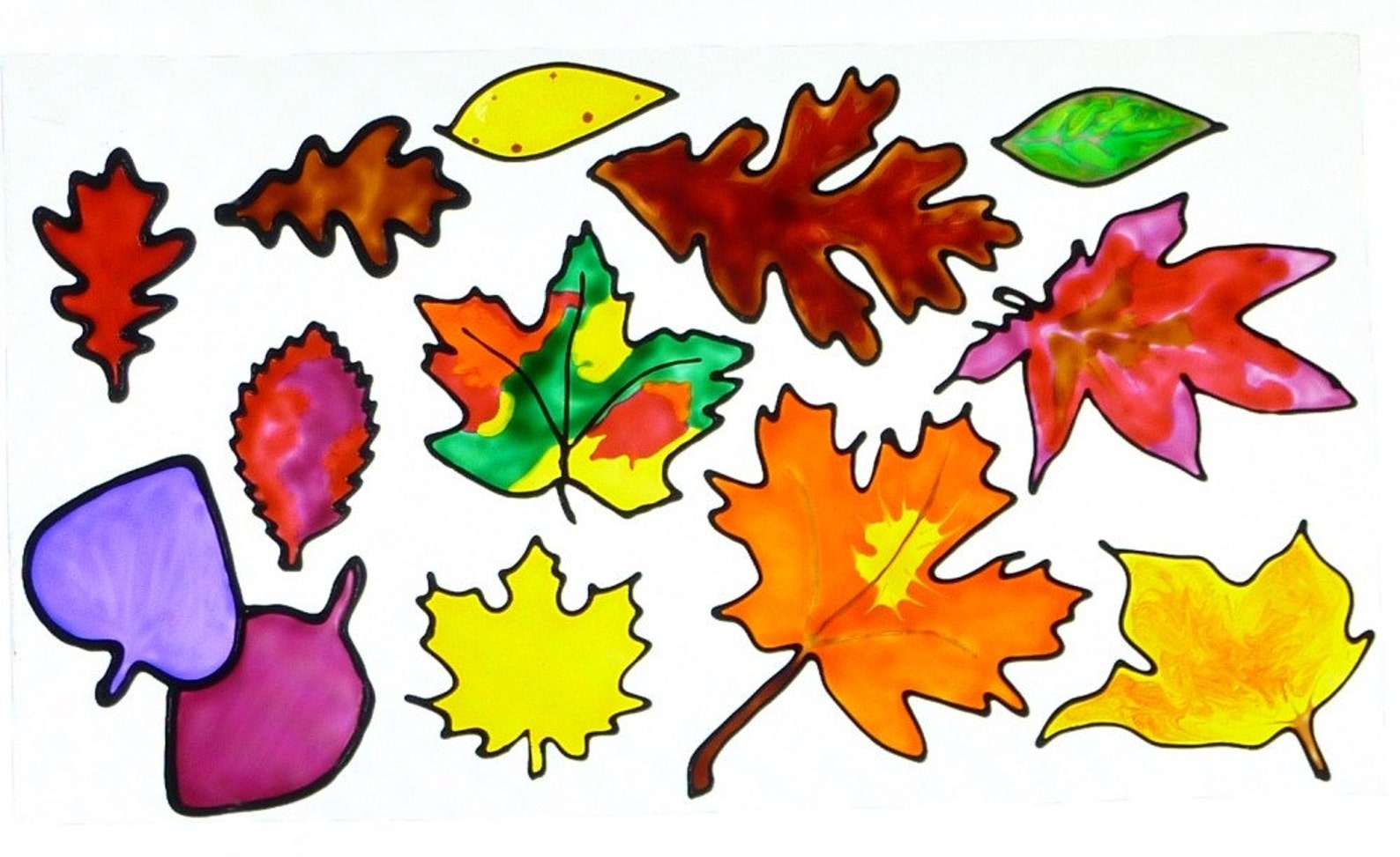 Autumn Leaves Window Clings Sun Catcher - Etsy