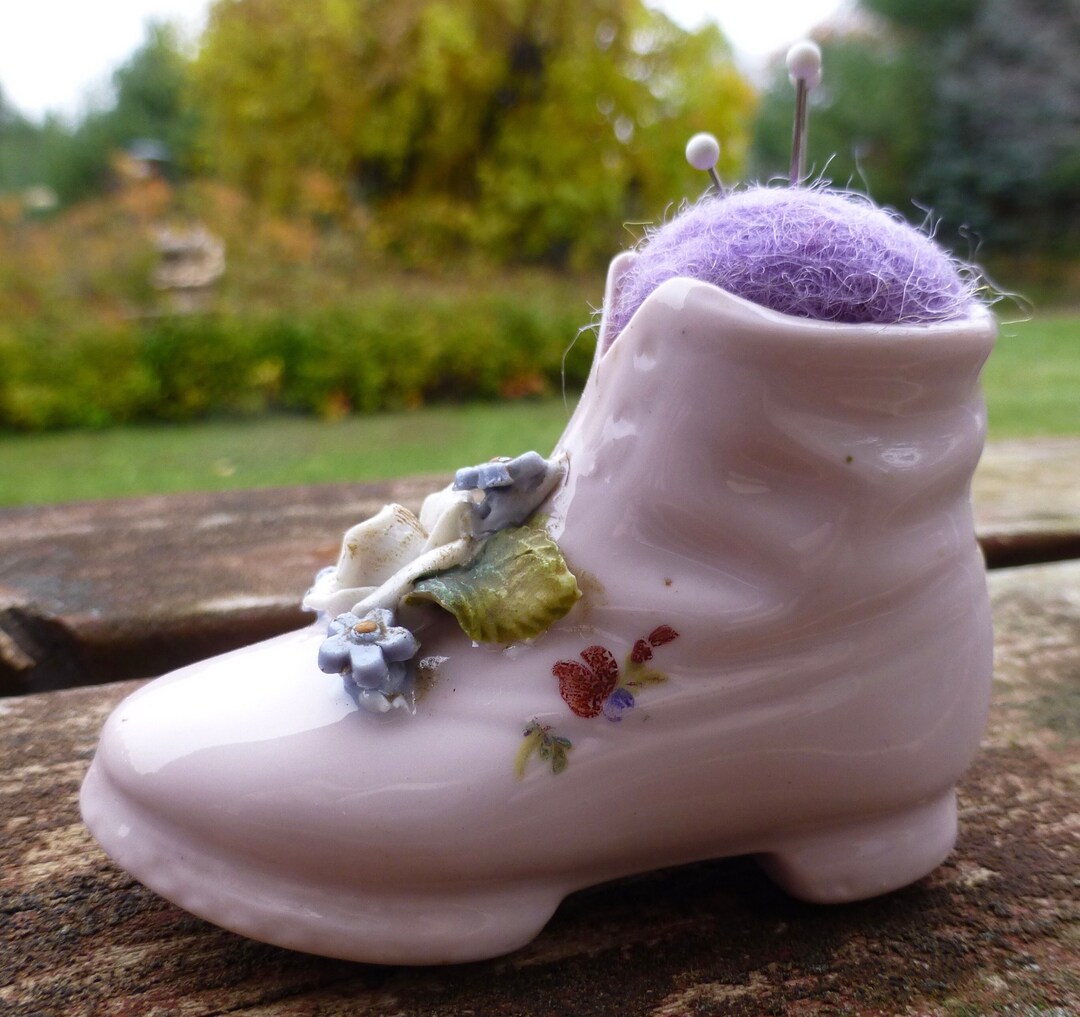 Vintage Porcelein Boot or Button-up Shoe Pincushion Made in Germany - Etsy