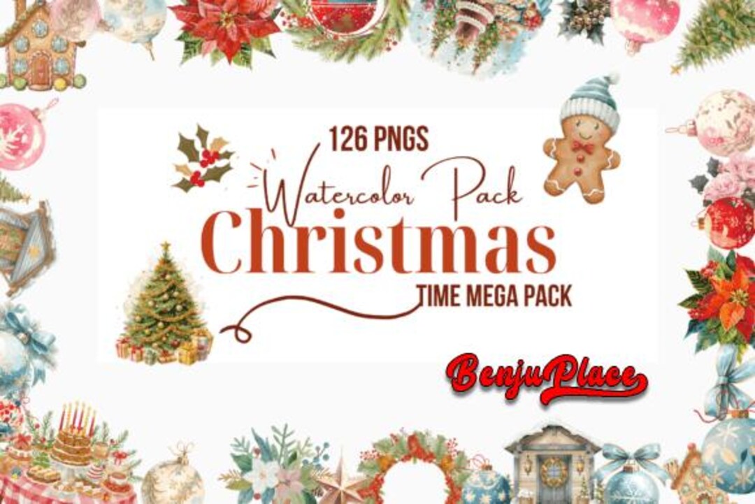 Christmas Clipart Mega Pack: 126 Festive Pngs (digital Download) - Etsy