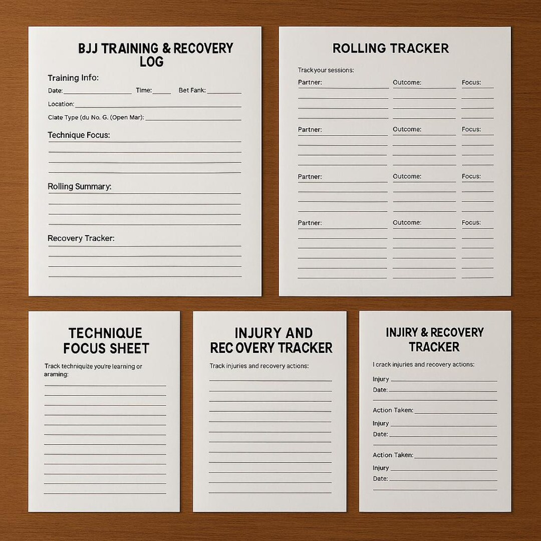 BJJ Training and Recovery Log – 5 Page Printable Journal for Brazilian ...