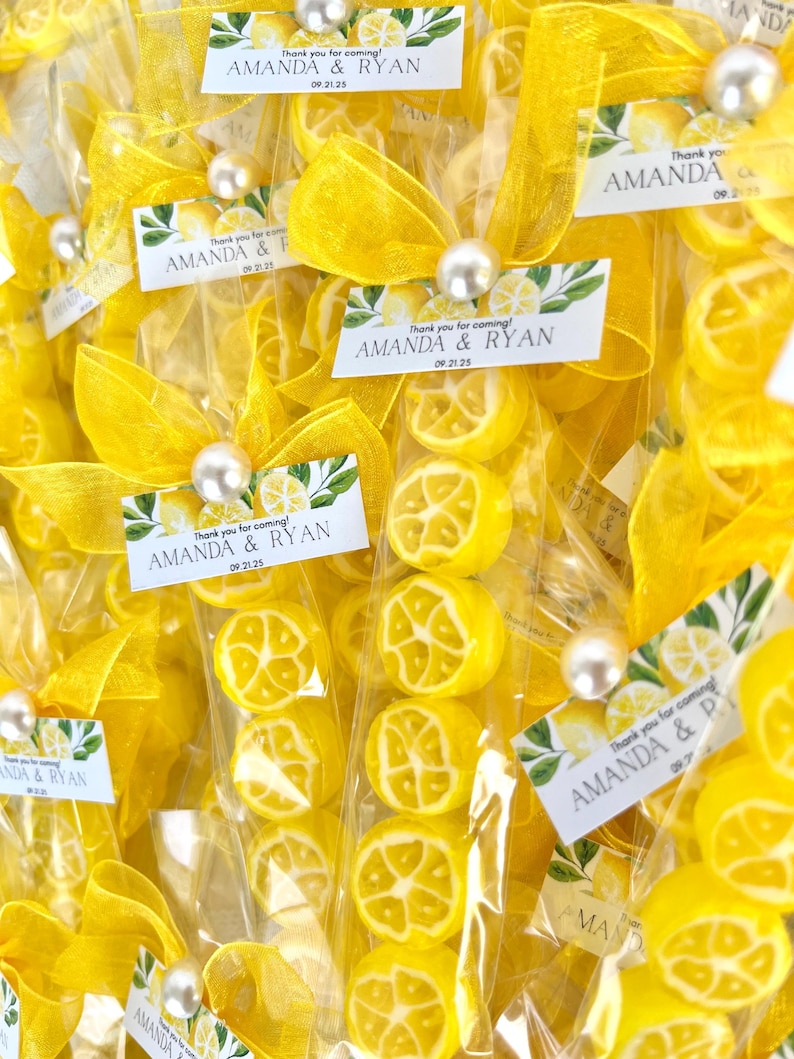 Lemon Candy Wedding Party Favors: Amalfi Theme, Personalized Tags - Etsy