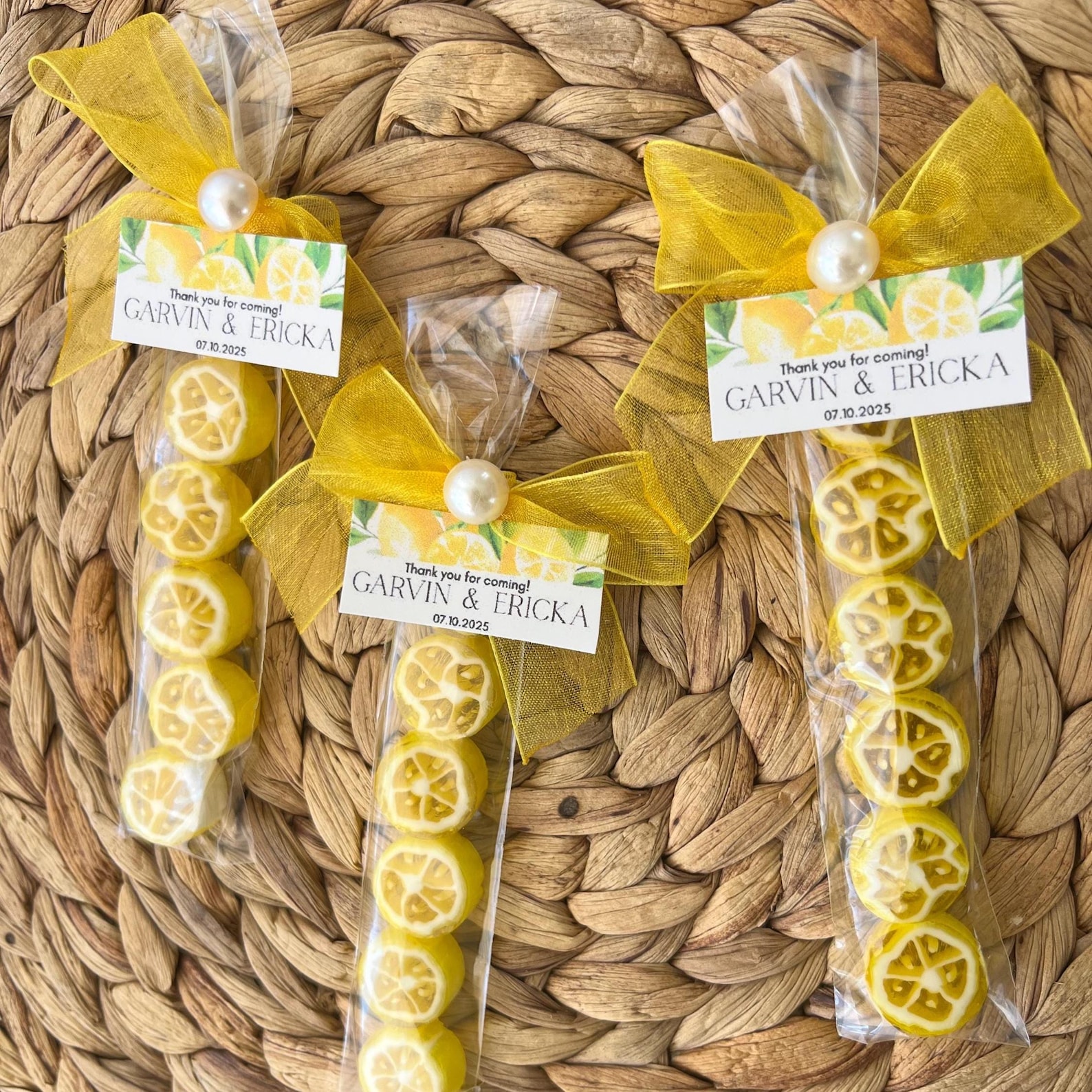 Lemon Candy Wedding Party Favors: Amalfi Theme, Personalized Tags - Etsy