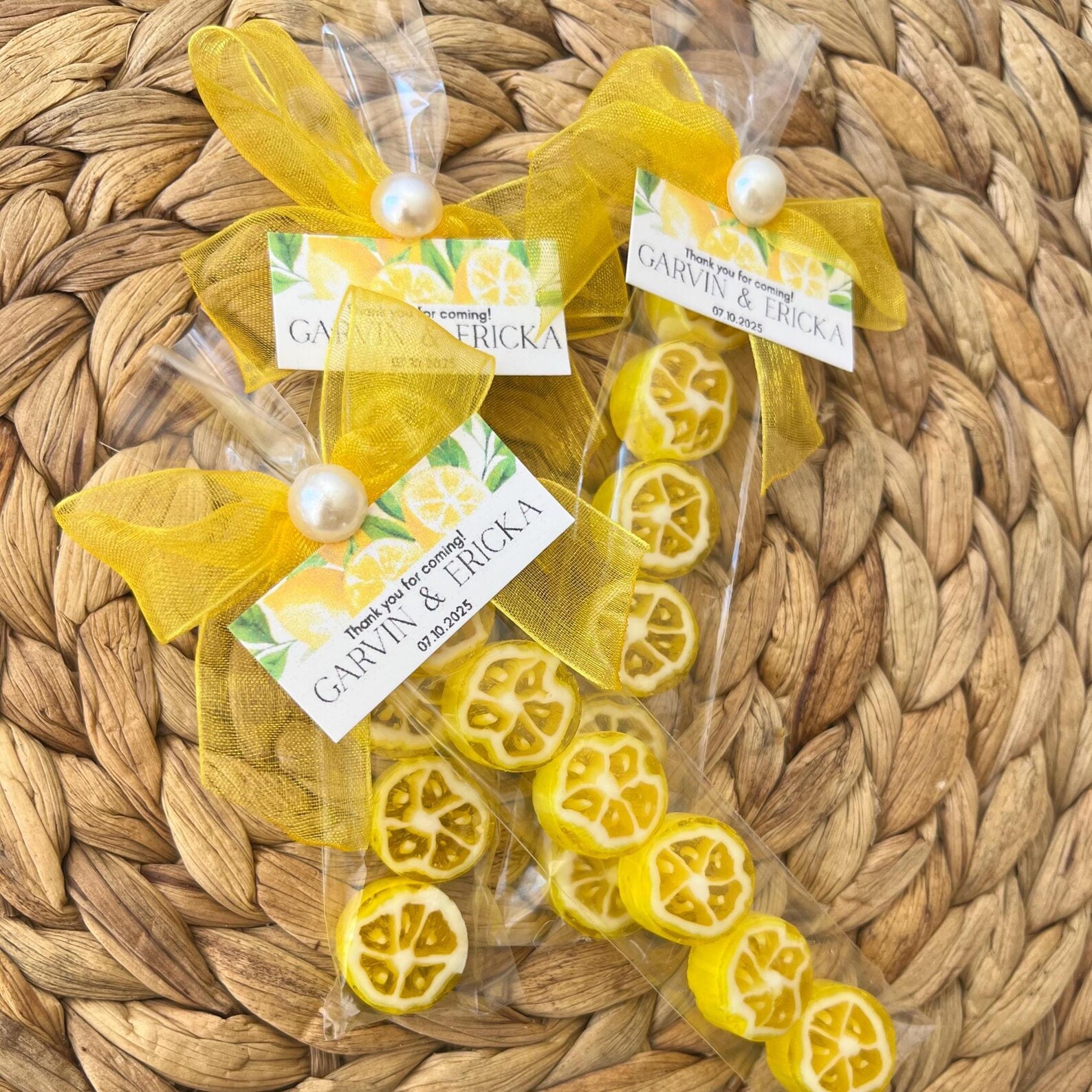 Lemon Candy Wedding Party Favors: Amalfi Theme, Personalized Tags - Etsy