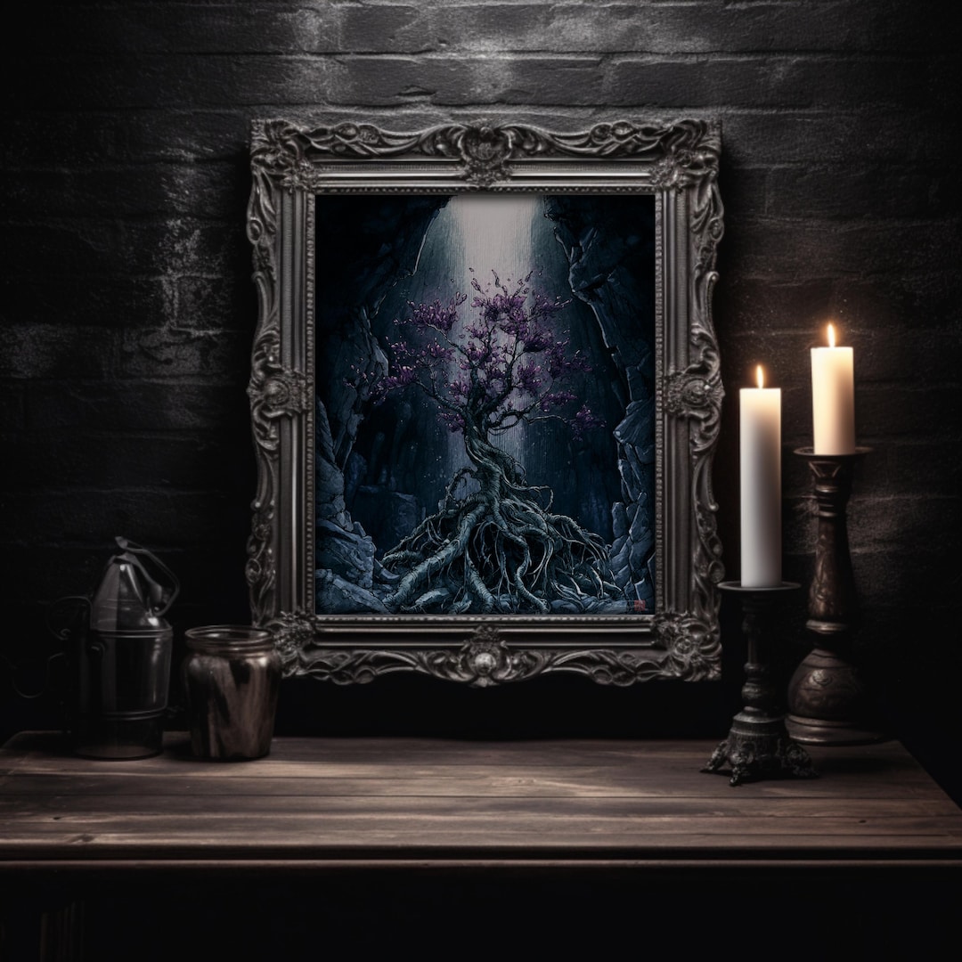 Crystal Tree Gothic Fae Realm Art Print – Spiritual Altar (digital ...