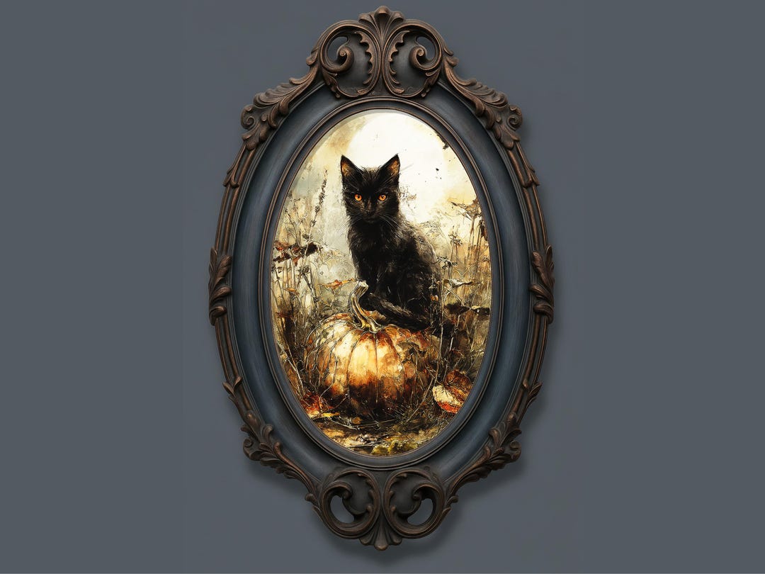Gothic Black Cat Wall Art | Whimsigoth & Witchy Decor Digital Download ...