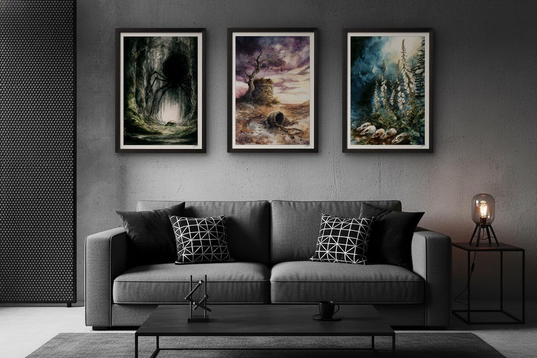 Dark Fairytale Art Triptych – Gothic Folklore Prints (digital Download ...