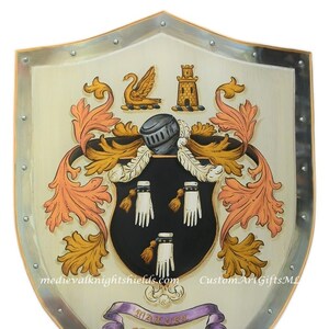 Custom 24 X 30-inch Metal Knight Shield Fireplace Decor, Hand Painted ...