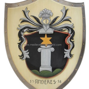 Custom 24 X 30-inch Metal Knight Shield Fireplace Decor, Hand Painted ...