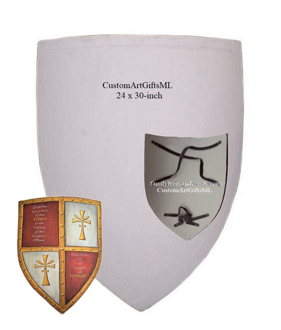 Wooden Knight Shield, 24 X 30-inch Blank Wood Heater Shield - SCA ...