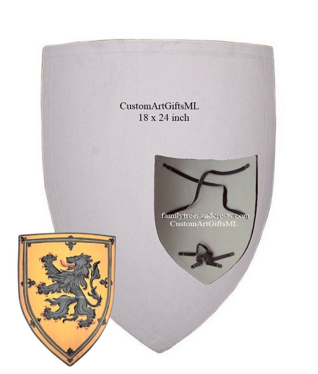 Wooden Knight Shield, 18 X 24-inch Blank Wood Heater Shield - Templar ...