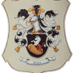 Family Crest Plaque, Coat of Arms Wall Plaque 22 X 24-inch Hand Painted ...