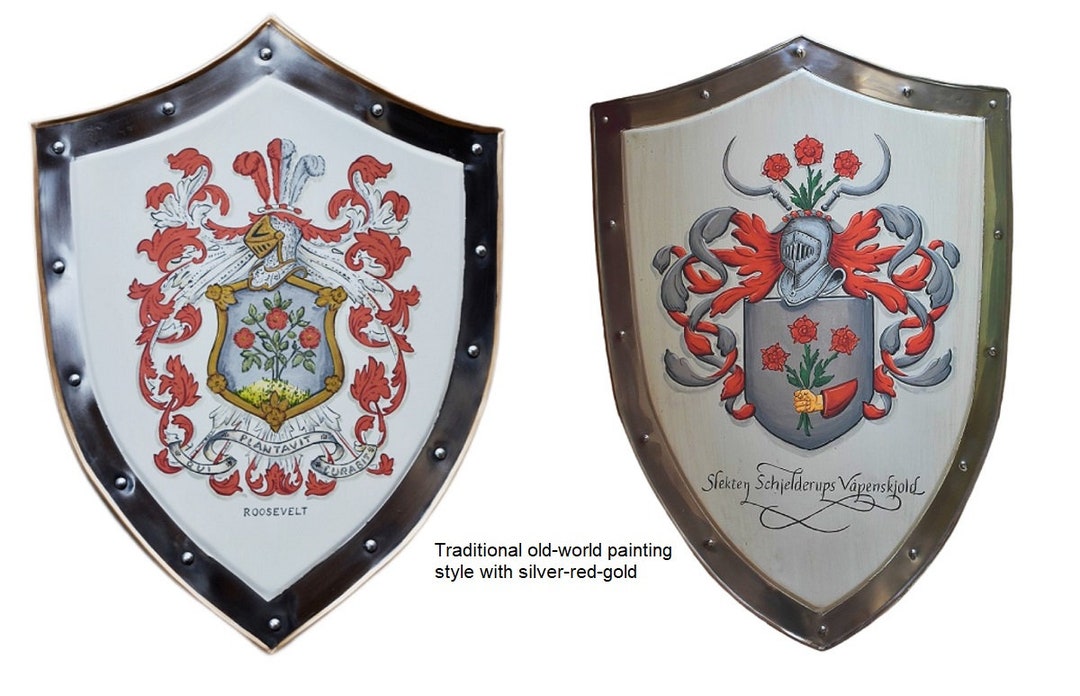Knight Shield With Hand Painted Family Crest Coat of Arms Shield ...