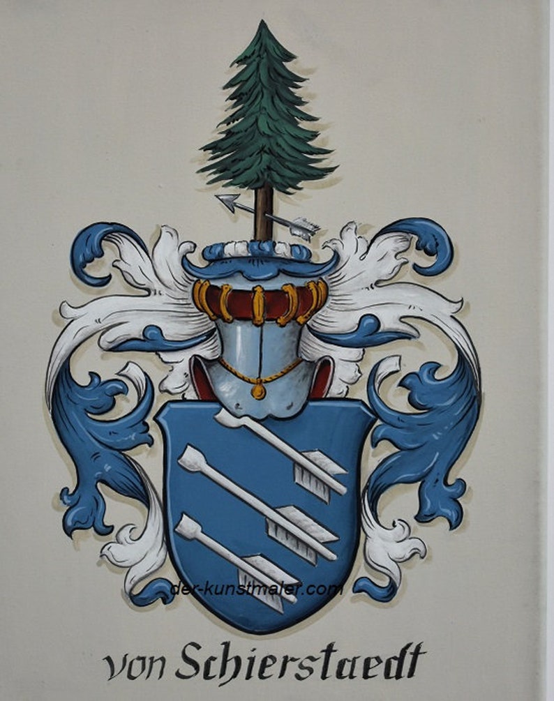 Hand Painted Family Crest on Watercolor Paper: Custom Coat of Arms ...