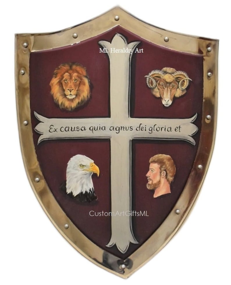 Hand Painted Religious Coat of Arms Shield, Custom Church Crest - Etsy