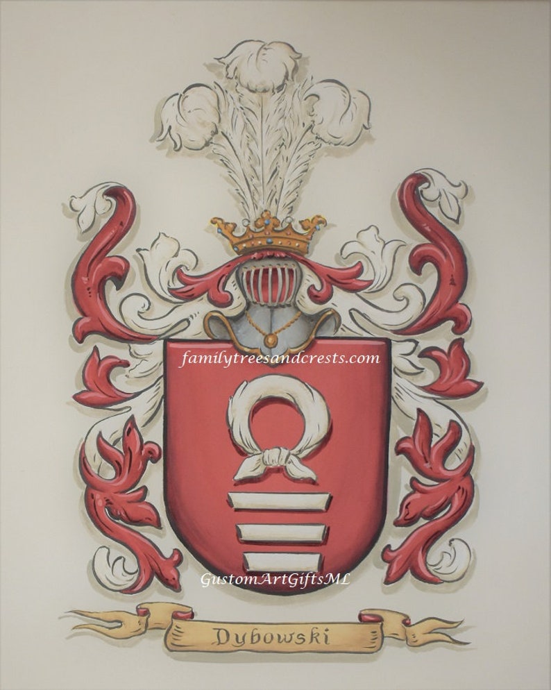 Hand Painted Family Crest on Watercolor Paper: Custom Coat of Arms ...