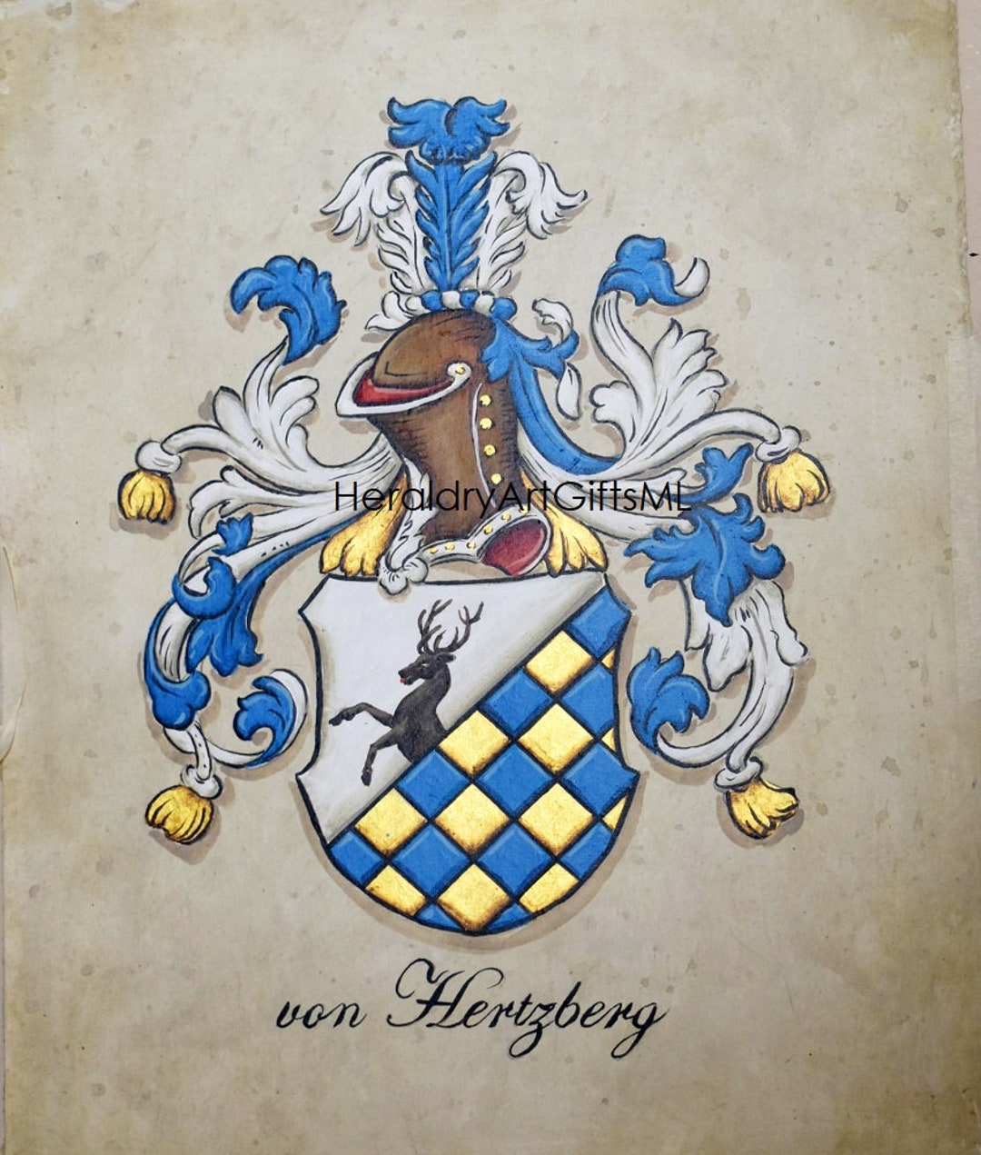 Hand Painted Family Crest | Personalized Coat of Arms Paintings on ...