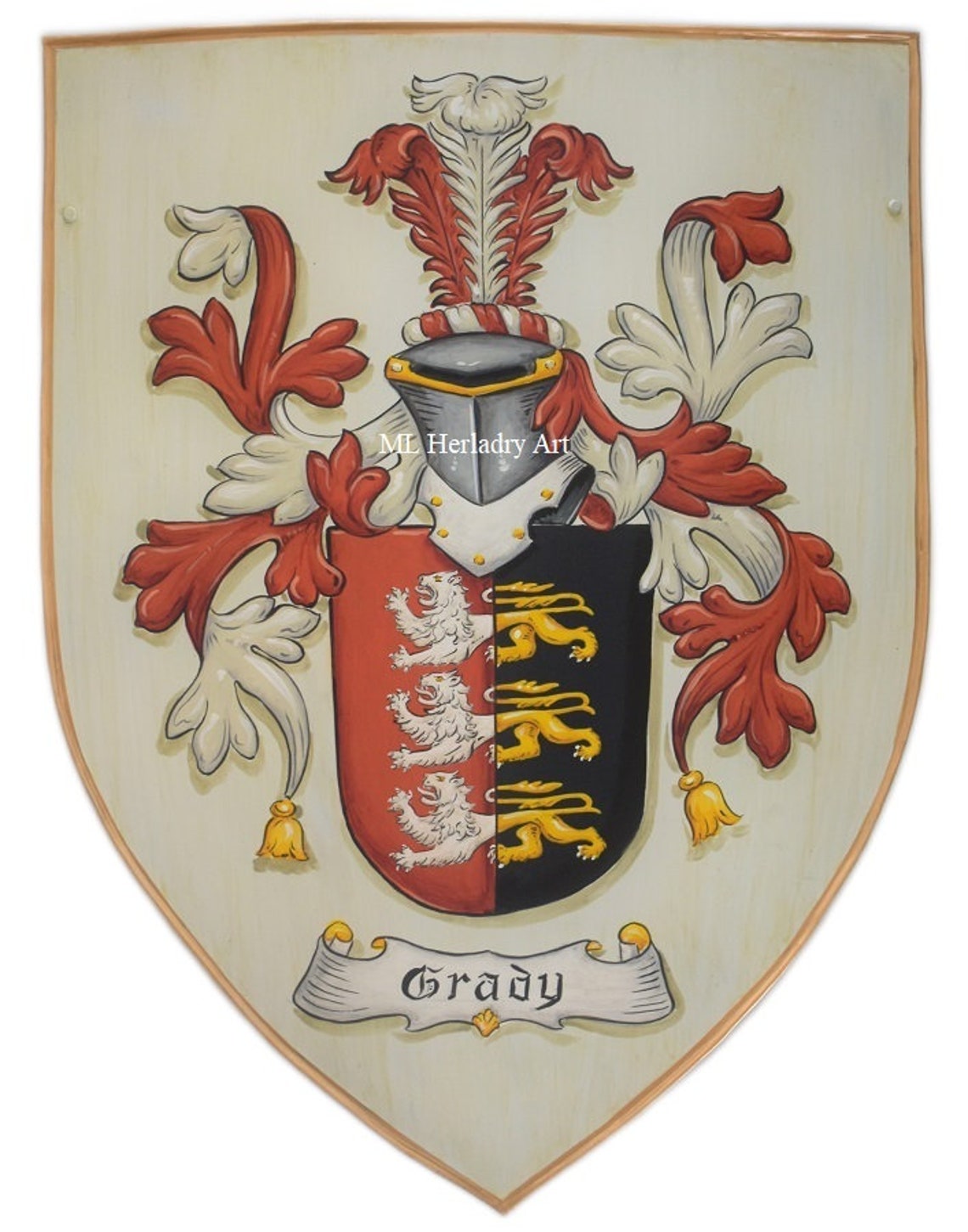 Medieval Knight Shield: Custom Hand Painted Coat of Arms Family Crest ...