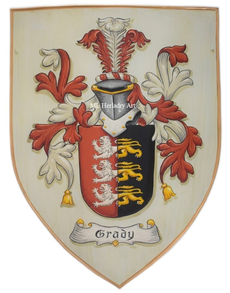 Medieval Knight Shield: Custom Hand Painted Coat of Arms Family Crest ...