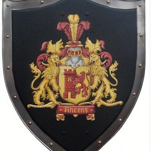 Hand Painted Family Crest Knight Shield: 14 X 18-inch Medieval Coat of ...