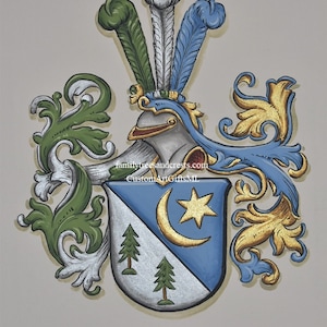 Hand Painted Family Crest | Personalized Coat of Arms Paintings on ...