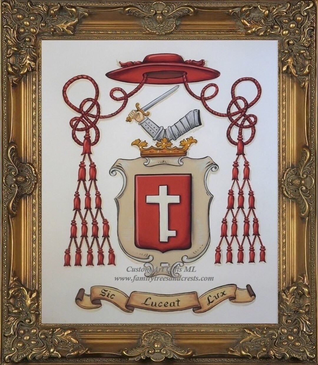 Ecclesiastical Coat of Arms Painting - Religious Coat of Arms, Church ...