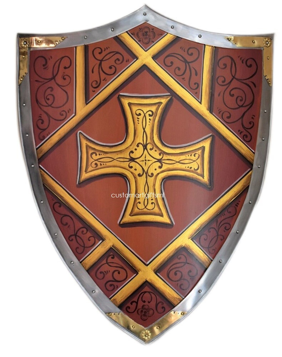 Knights Templar Shield - Crusader Shield- Heater Shield, Templar Shield ...