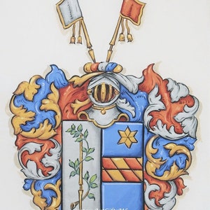 Old Style Heraldry Coat of Arms Paintings, Hand Painted Ancient ...