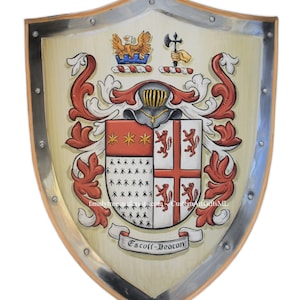 Knight Shield With Hand Painted Family Crest Coat of Arms Shield ...