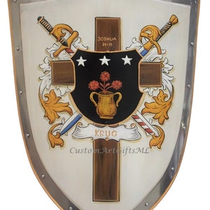 Hand Painted Religious Coat of Arms Shield, Custom Church Crest - Etsy
