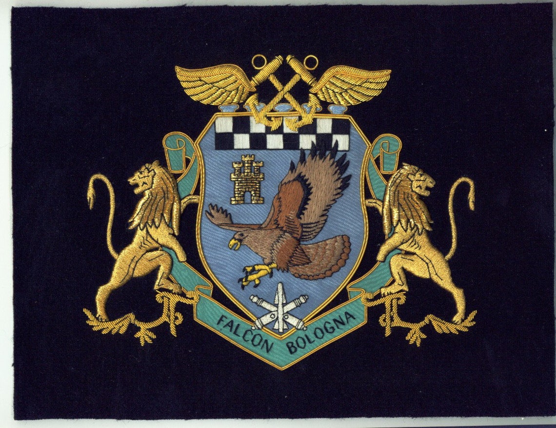 Hand Embroidered Double Family Crest Wedding Banner: Anniversary Gift ...