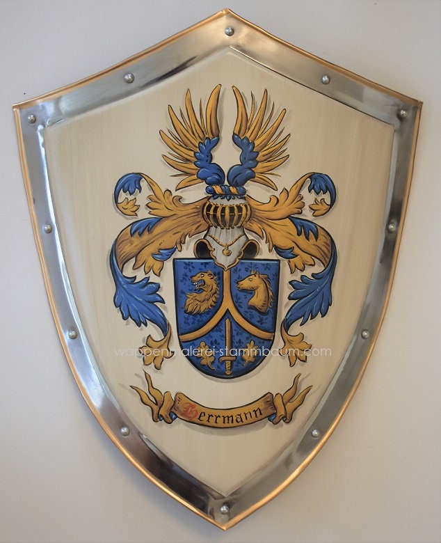 Mittelalter Ritterschild mit Wappen Familienwappen | Etsy