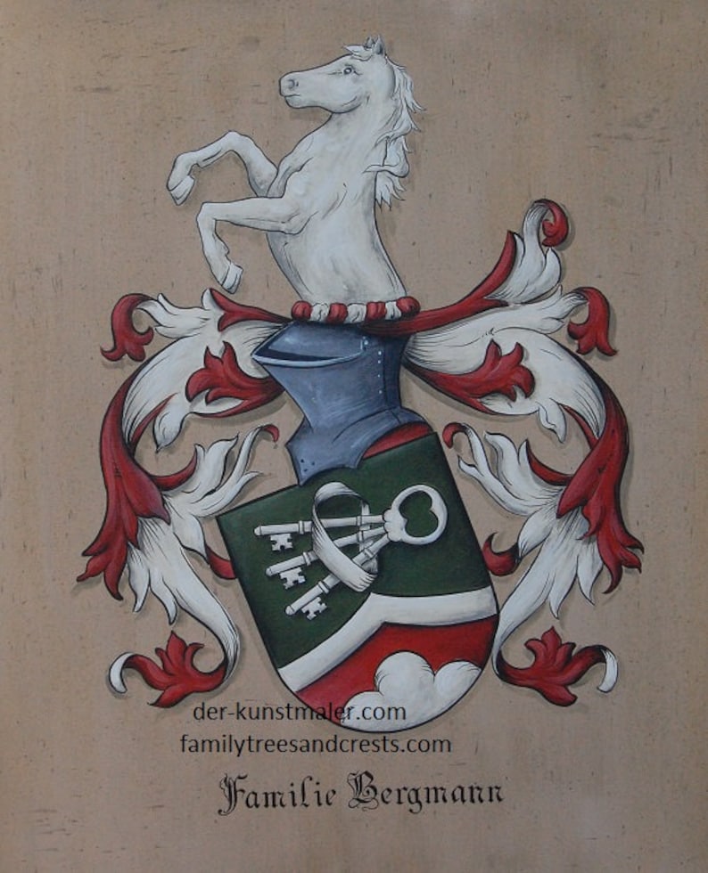 Hand Painted Family Crest on Watercolor Paper: Custom Coat of Arms ...