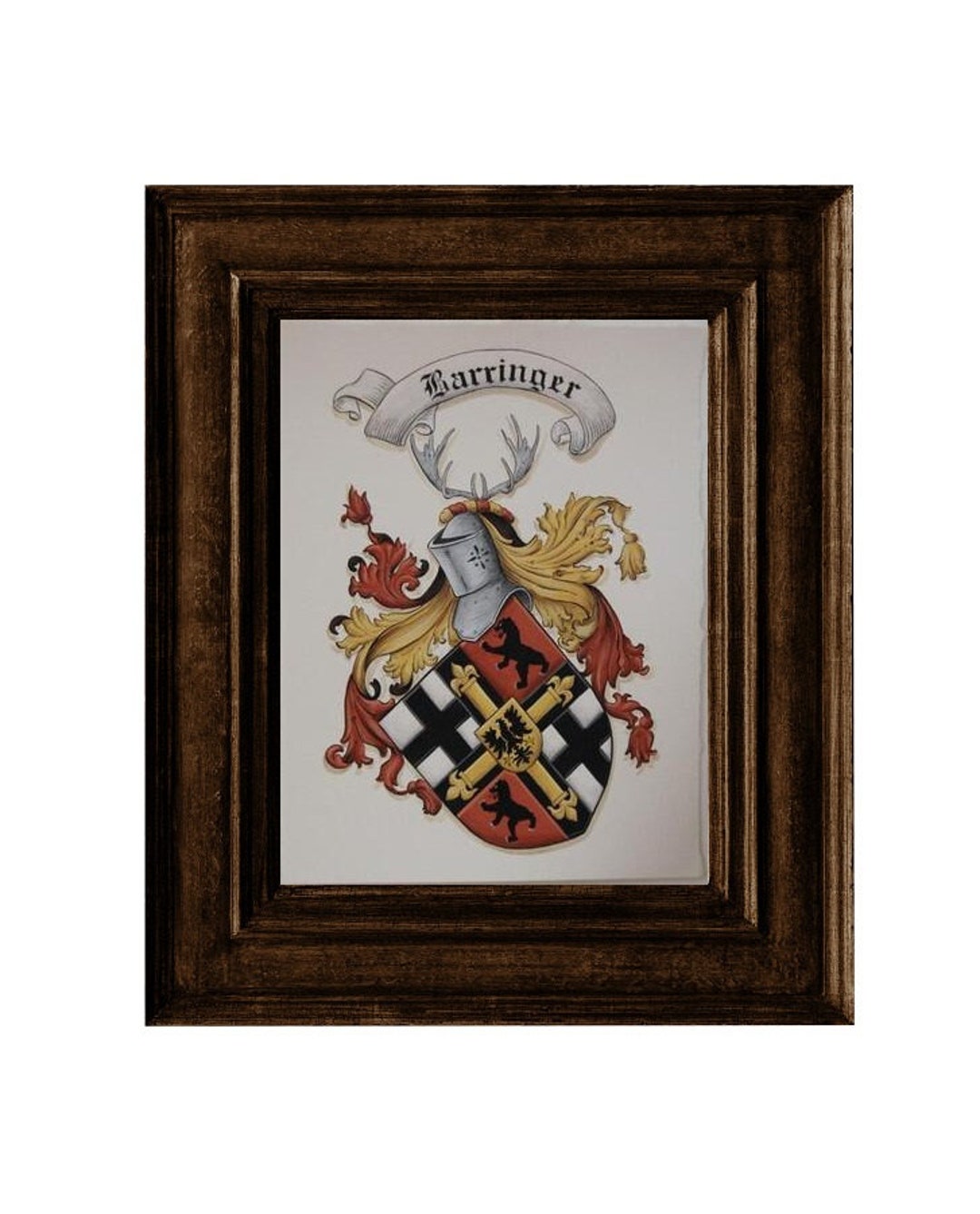 Family Crest Painting, Hand Painted Coat of Arms Design - Family Crest ...