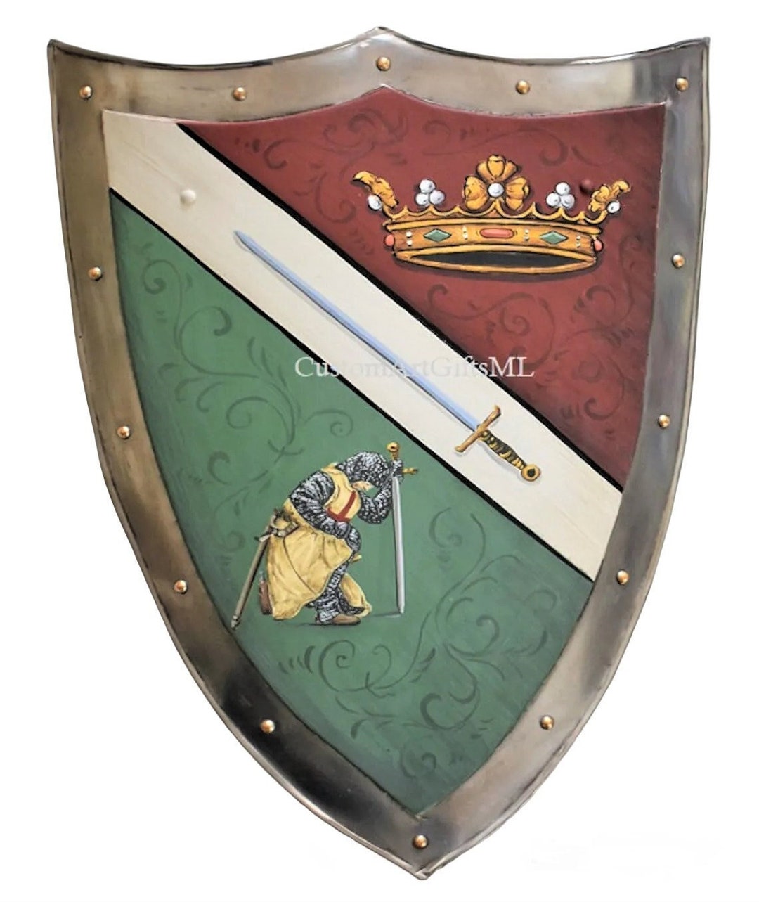 Shield of Arms, Family Crest Coat of Arms Painting on Knight Shields ...